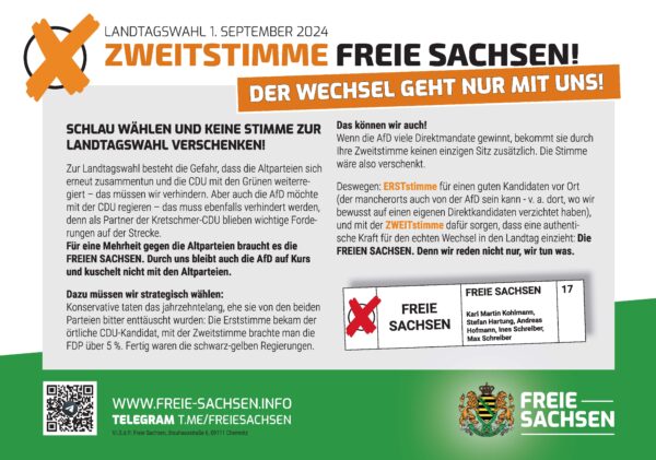 Die FREIEN SACHSEN am 1. September in den Landtag wählen! - Freie ...